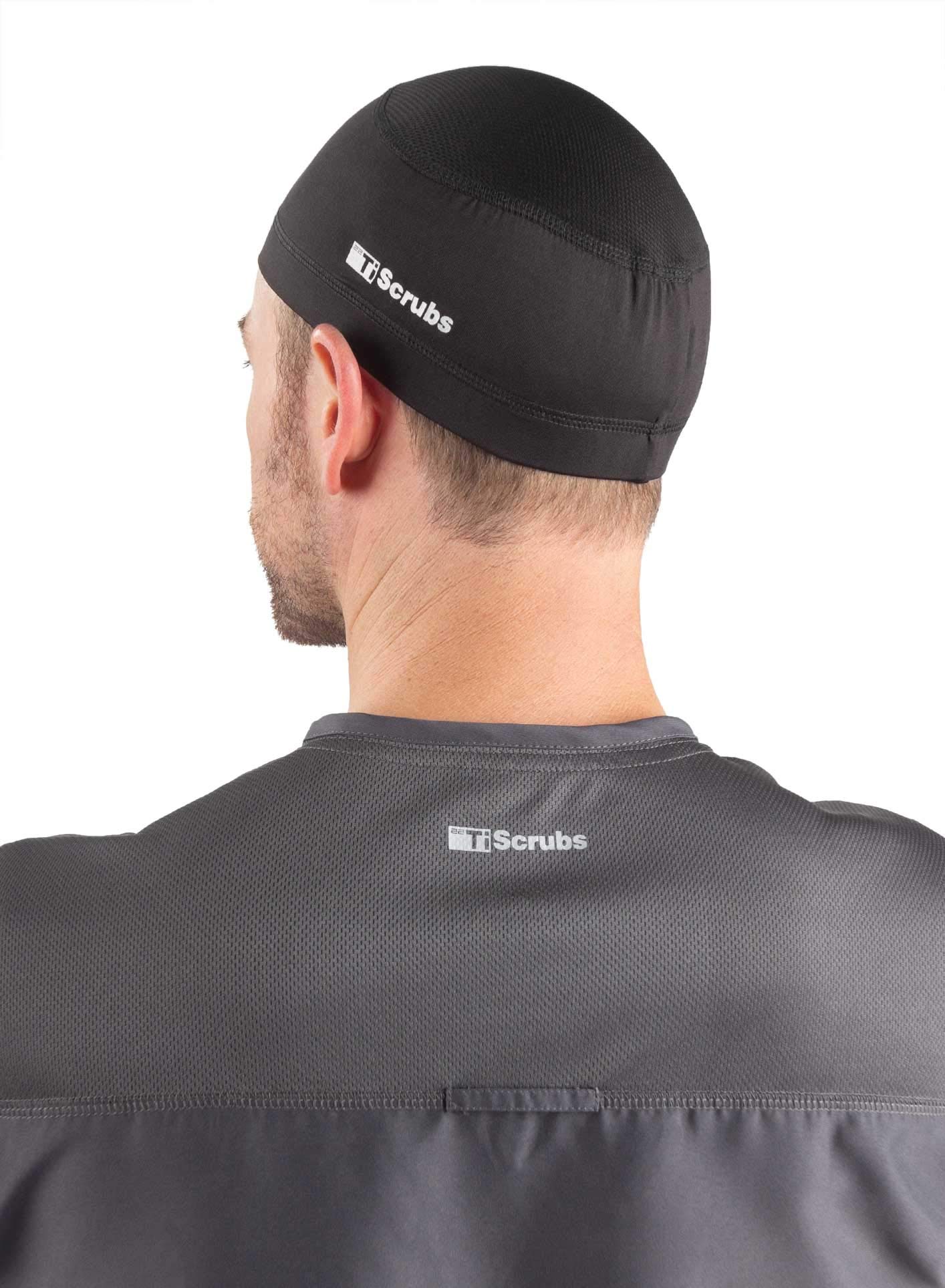 TiScrubs Men's Surgical Skull Hat Scrub Cap (2XL/3XL, Black)