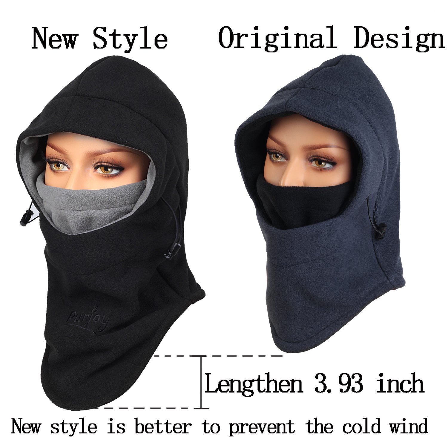 Warm Fleece Balaclava Ski Bike Full Face Mask Neck Warmer Winter Sports Cap(Black+Red)