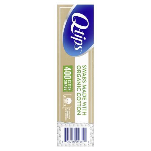 Q-tips Cotton Swabs Organic Swab Ultimate Home and Beauty Tool Made from Organic Cotton, Paper 400 Count(Pack of 4)