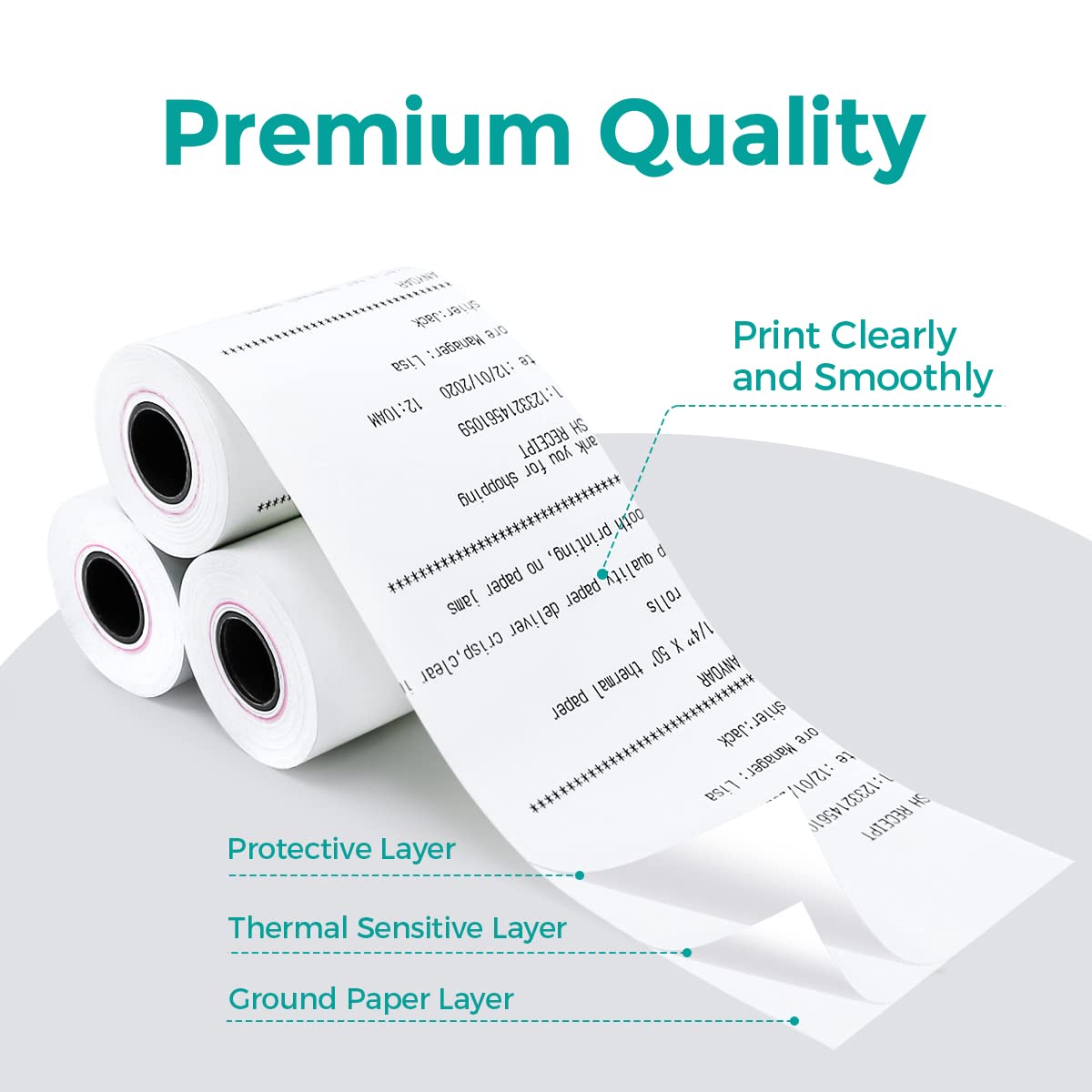 STANYOAR- 2 1/4" X 50'Thermal Receipt Paper Cash Register Rolls BPA FREE -10 rolls,compatible with Verifone VX520