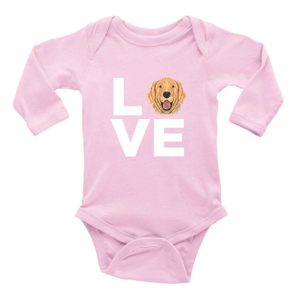 Yeavomeny Love Golden Retriever One-Piece Baby Climbing Footed Coverall Bodysuit Newborn onesie