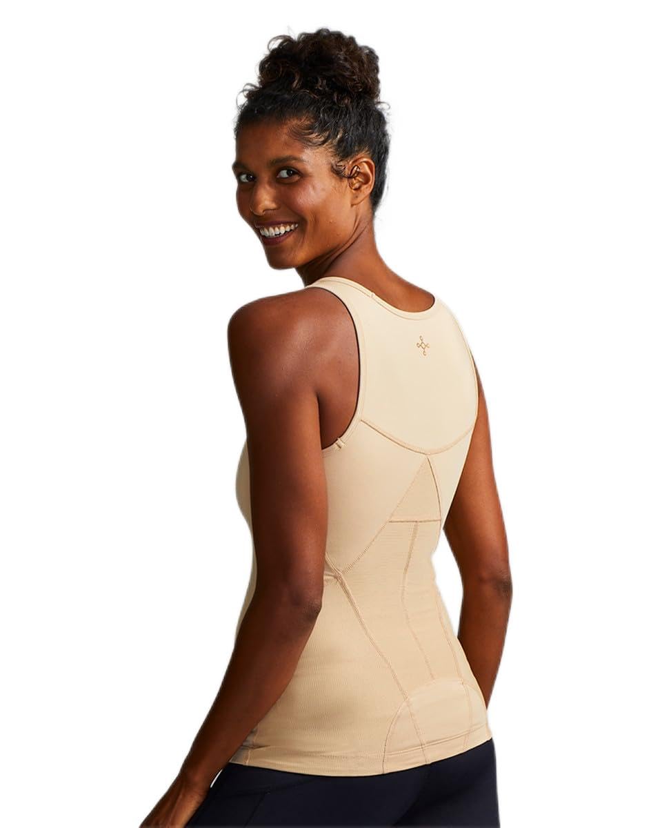 Tommie Copper for Women Lower Back Support Tank, Compression Shirt for Women with Lower Back Pain Relief, Lower Back Support Compression Tank, Nude M