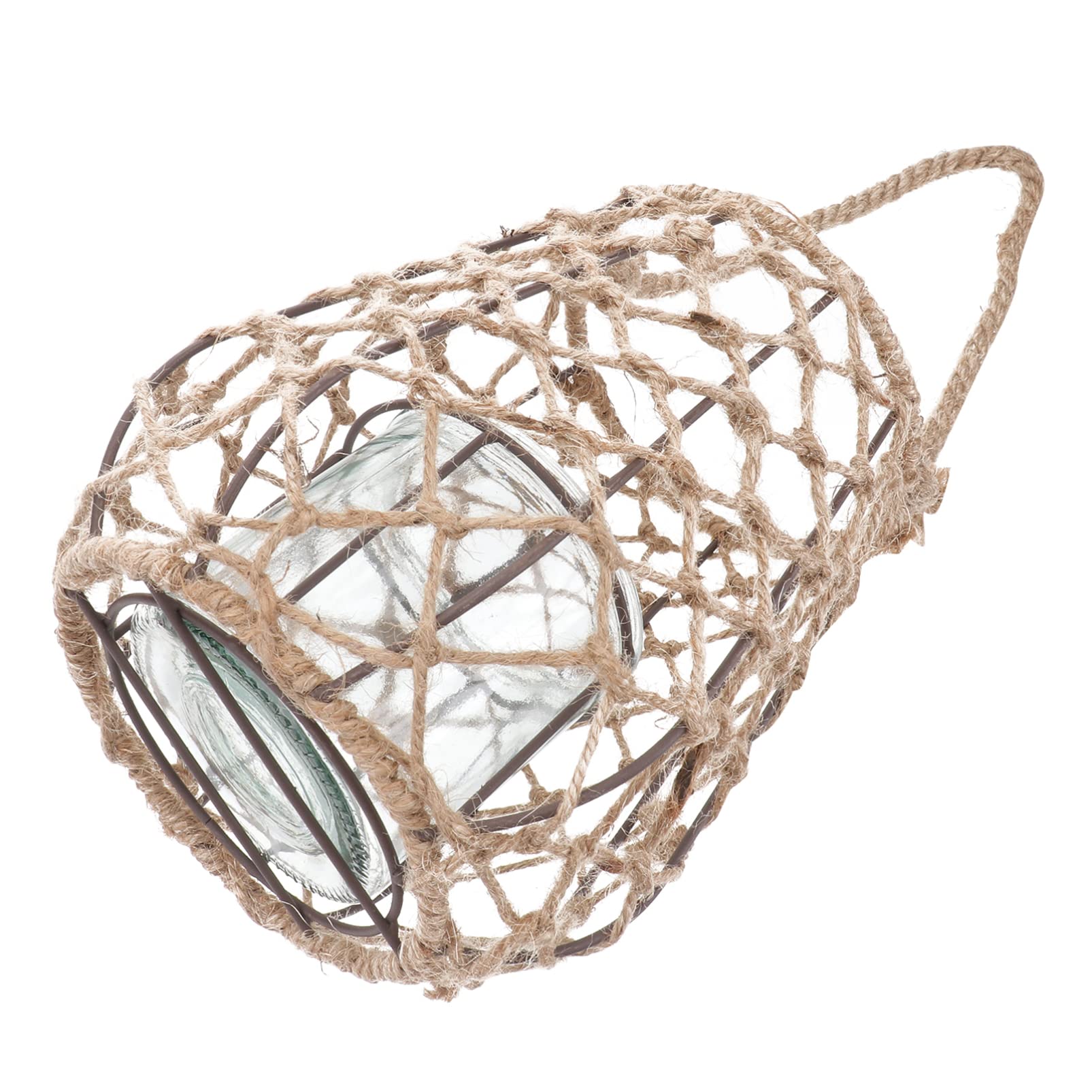 Yardwe 1 Pc Rattan Natural Lantern - Candlestick Durable Woven Rope Decorative Lantern Lampshade Candlestick Night Light for Bar Yard Garden Home (Size S)