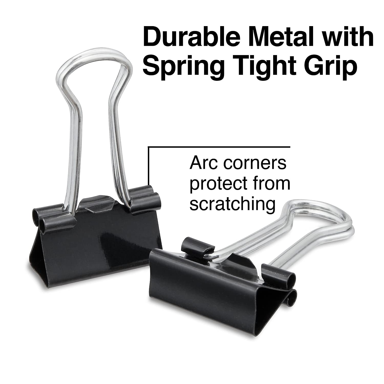Staples 480114 Small Metal Binder Clips Bulk Pk Black 3/4-Inch Size with 3/8-Inch Capacity