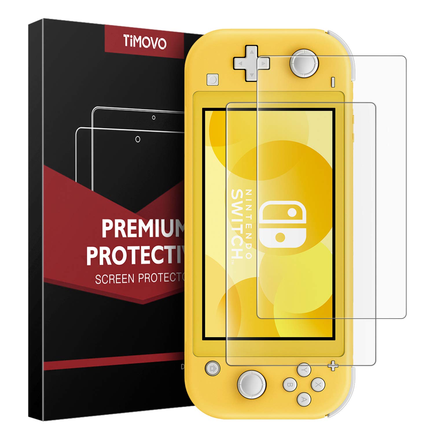 TiMOVO Screen Protector for Nintendo Switch Lite (2 Pack), Anti-Fingerprint & Anti-Bubble Tempered Glass HD Screen Protective Film for Nintendo Switch Lite Console 2019