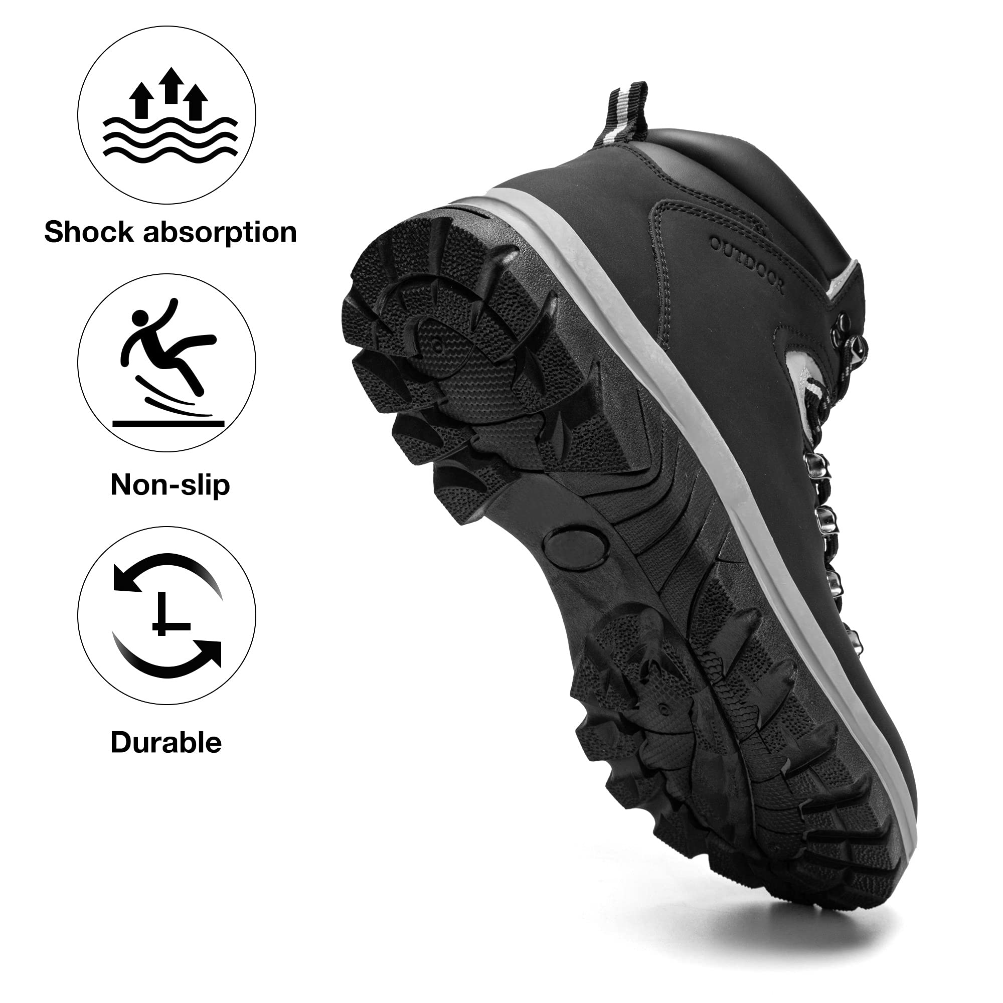 ZASEPY Hiking Boots Men | Work Boots for Men | Comfortable & Waterproof & Non-Slip | Men's Hiking Boots Trekking Camping Backpacking