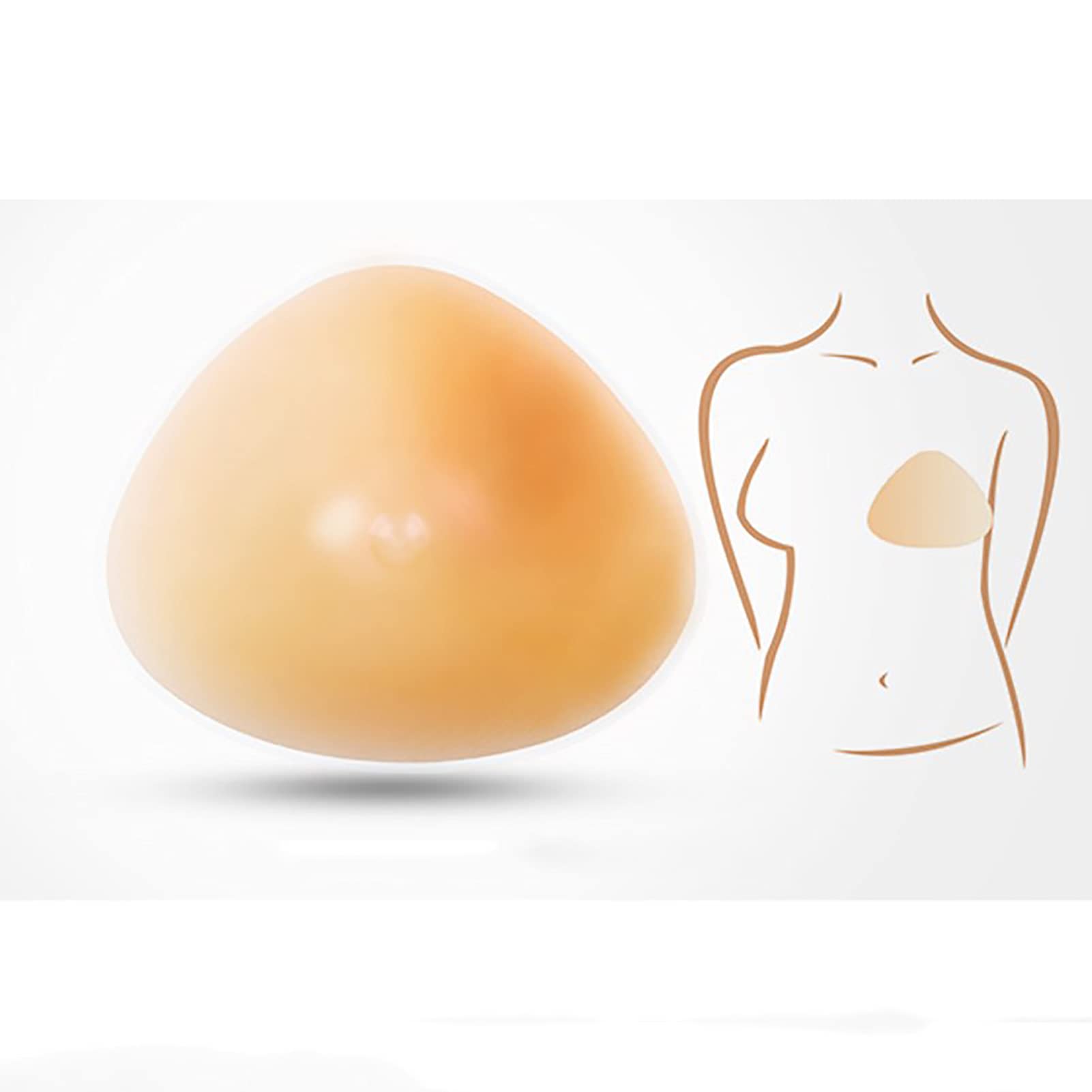 WRATX Triangular Concave-Bottom Silicone Prosthetic Breast Gland Bra Insert Fake Boob Bra Padding Fake Breast are Soft Touch Universal Confidence Booster 600g
