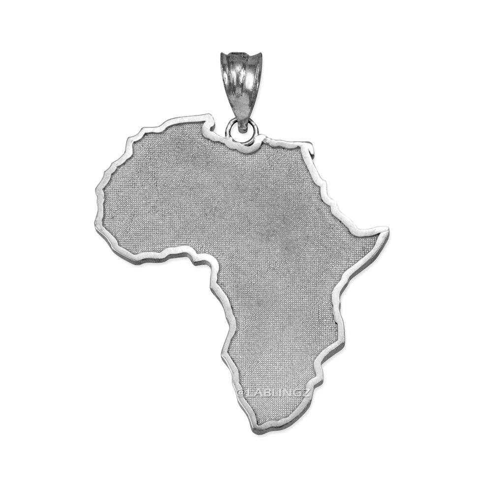 Travel & Destinations Jewelry 14K White Gold Africa Map Pendant