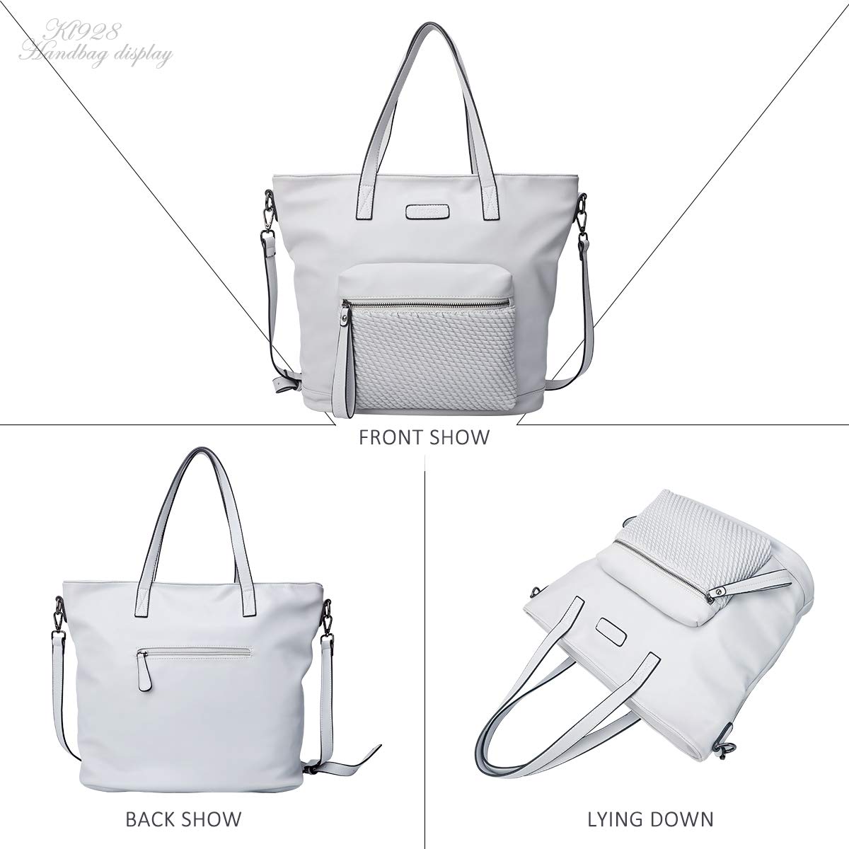 Womens Top Handle Purses and Handbags Shoulder Bag PU Leather Ladies Designer Satchel Messenger Tote Bag (KL9283-light grey)