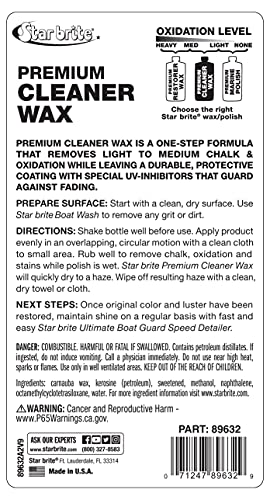 STAR BRITE One-Step Cleaner Wax with UV Protection - Removes Chalk & Oxidation from Fiberglass, Metals & Painted Surfaces - 32 Ounce (089632)