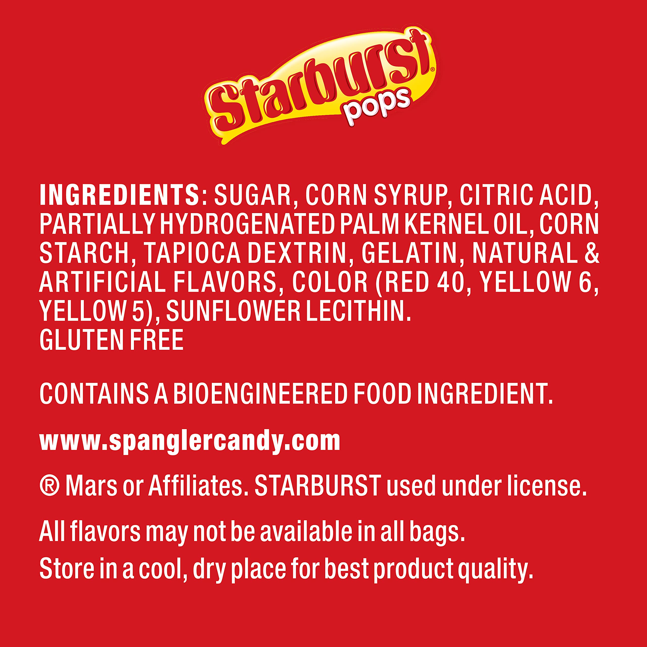 Spangler Candy Starburst Original Lollipops, 0.85 Ounce Pops - 72 Count Display Box