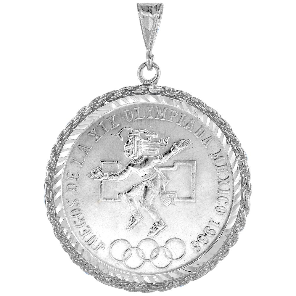 Sterling Silver Dollar Rope Bezel 38 mm Coins Prong Back Diamond Cut for All Silver Dollar Coins Coin NOT Included