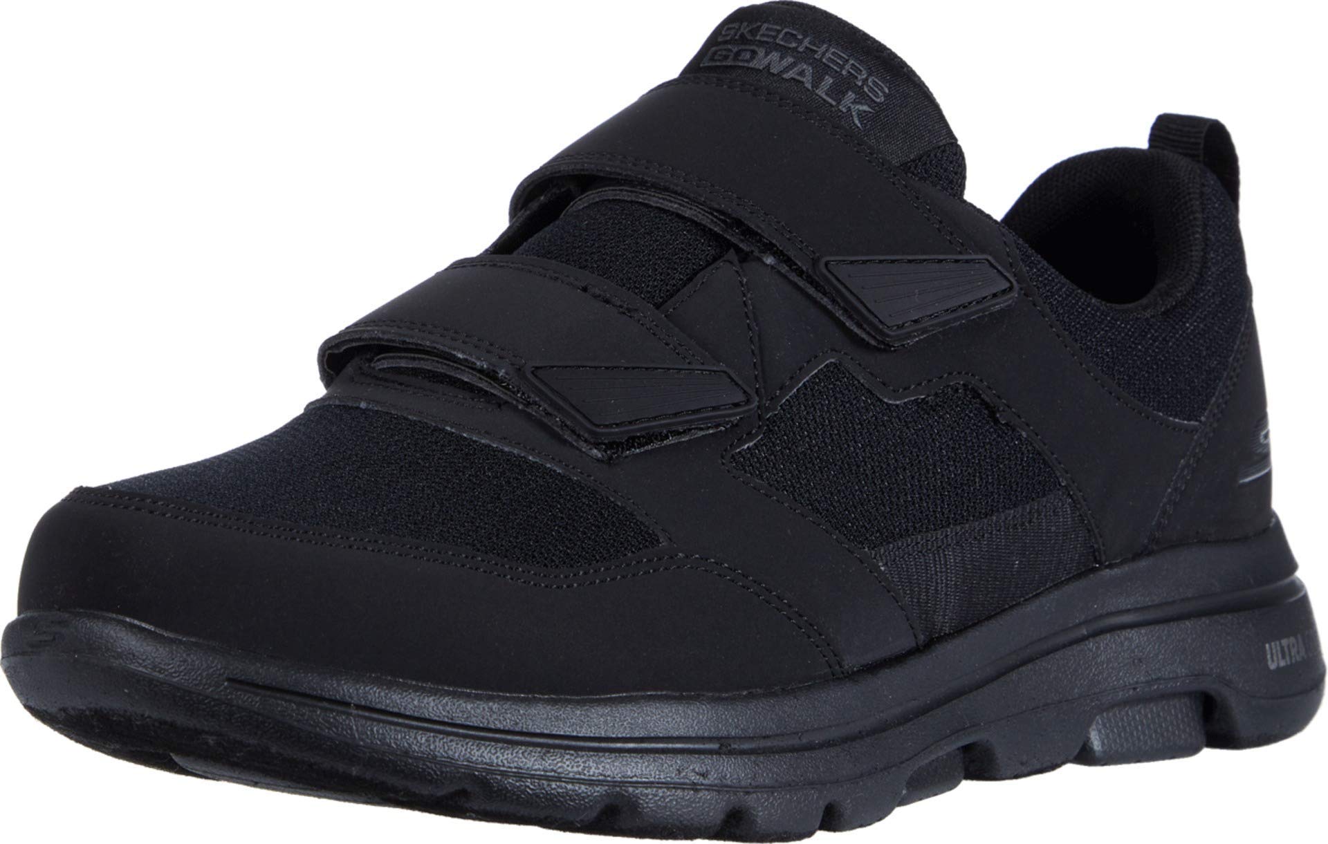 Skechers Men's Gowalk-Athletic Hook and Loop Walking Shoes | Two Strap Sneakers | Air-cooled Foam, Black, 11