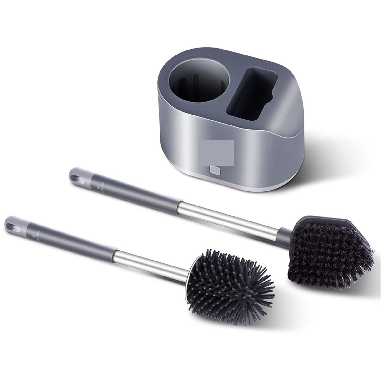 TEMKIN Toilet Bowl Cleaner Brush TPR Silicone Head Toilet Brush with Stand Wall Mount or Floor Mount Removable Handle Bathroom Cleaning Durable WC Accessories