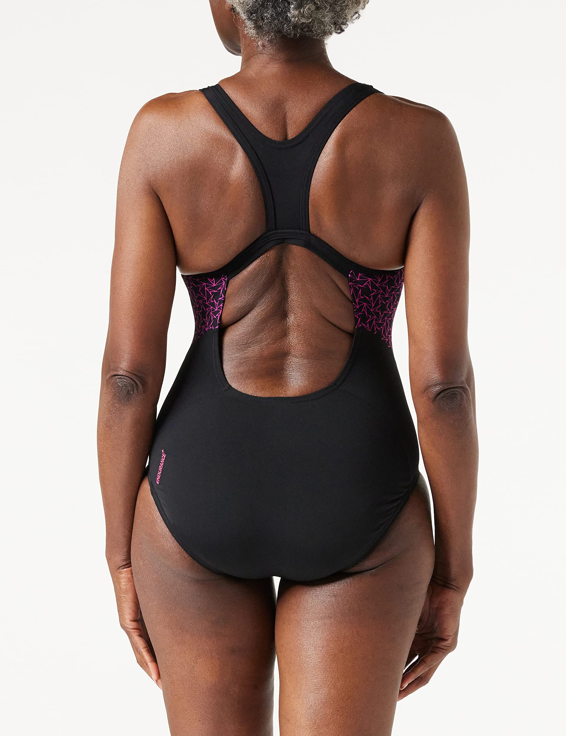 Speedo Boomstar Splice Flyback Swimsuit Black/Pink 34"