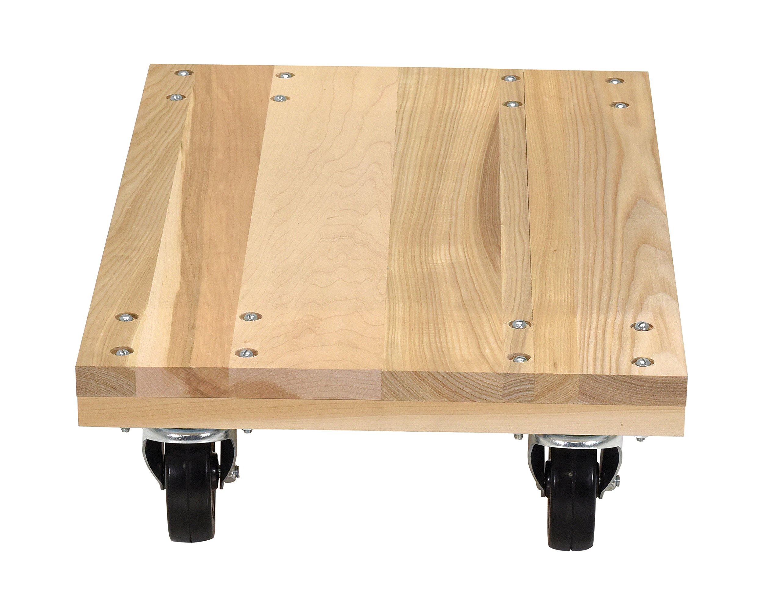 Vestil HDOS-1624-12 Solid Deck Hardwood Dolly with Hard Rubber Casters, 1200 lbs Capacity, 24" Length x 16" Width x 6-3/4" Height, Brown