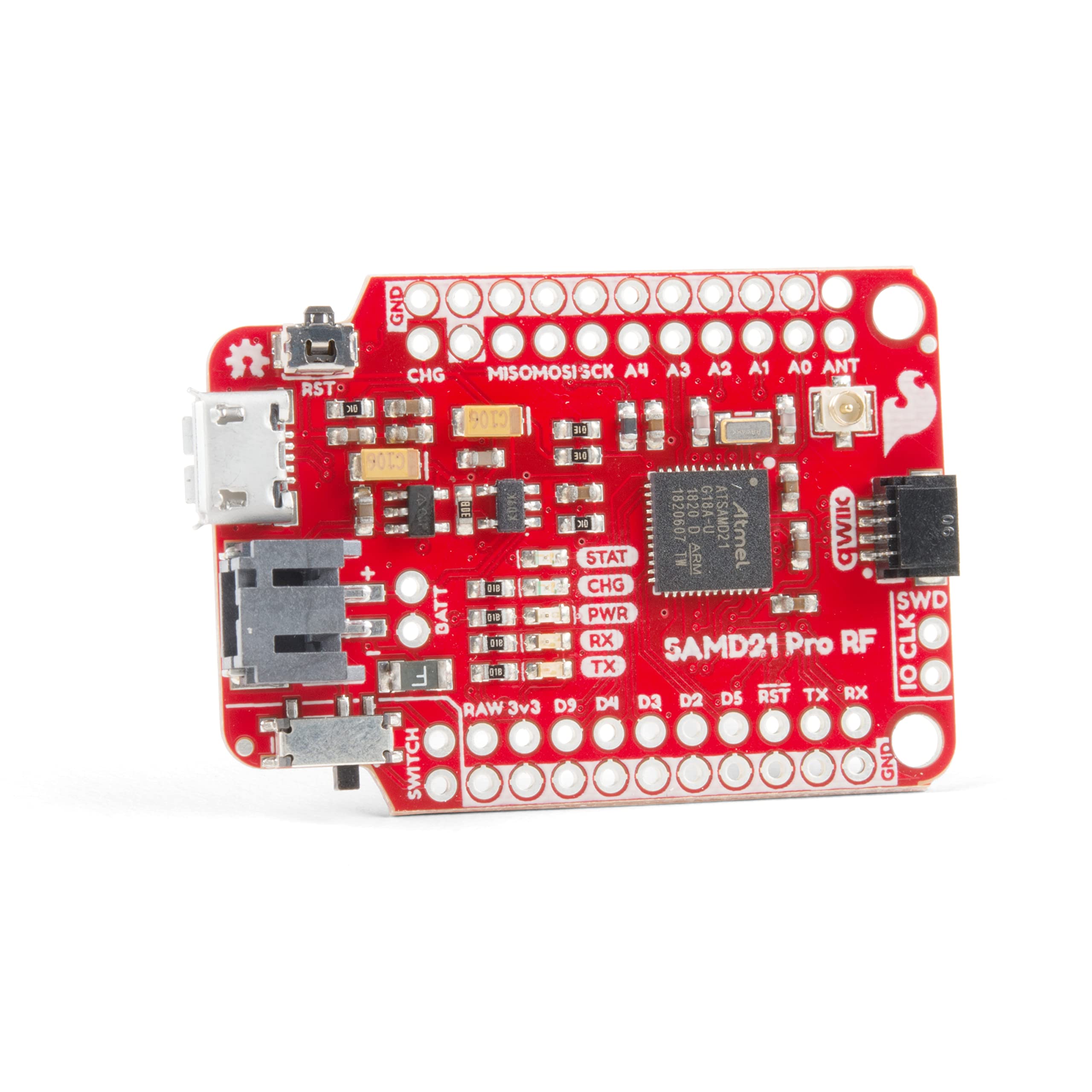 SparkFun Pro RF - LoRa, 915MHz (SAMD21) - Wireless Board Easy-to-use IoT Qwiic Enabled microcontroller 915MHz ISM Band Reinforced Micro-B USB Connector Included u.FL Antenna Connector