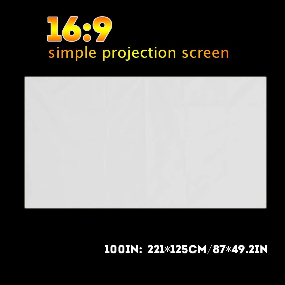 WUDILU 1pc Durable Translucent Screen Portable Projection Screen Projector Curtain Screens for -Air Cinema (Size : 120inch)