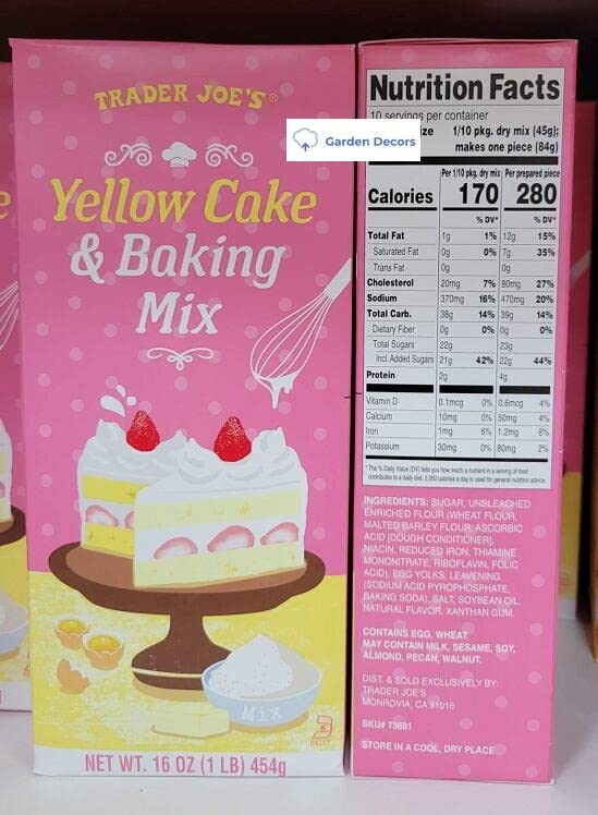 Trader Joe’s Yellow Cake & Baking Mix 16oz 454g (Two Boxes)