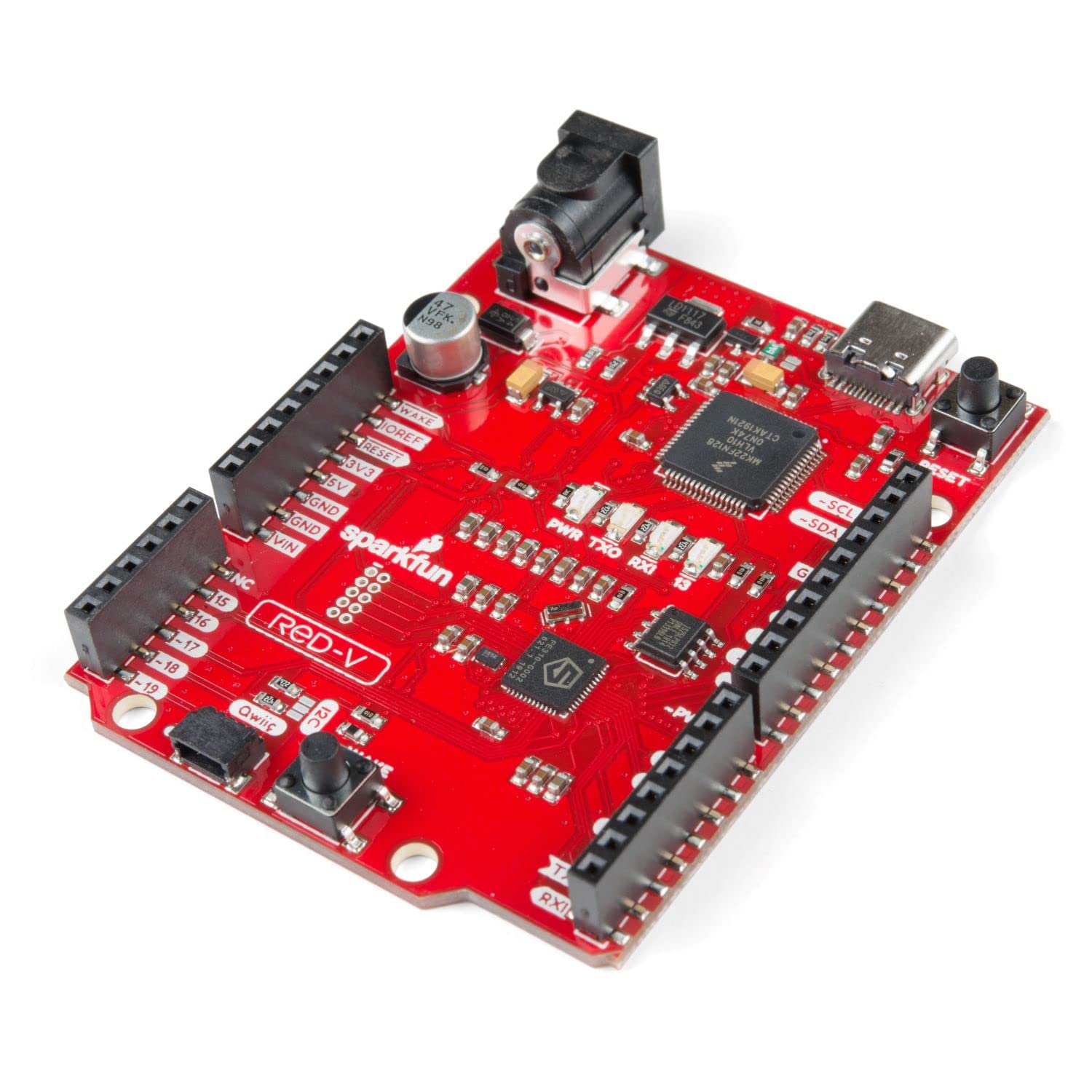 SparkFun RED-V RedBoard - SiFive RISC-V FE310 SoC development board Freedom E310 core RISC-V instruction set architecture (ISA) USBC microcontroller I2C Qwiic Connect Sys Zephyr RTOS build environment
