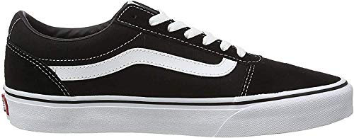 Vans Men's Ward Sneaker, Black Suede Canvas Black White C24, 14