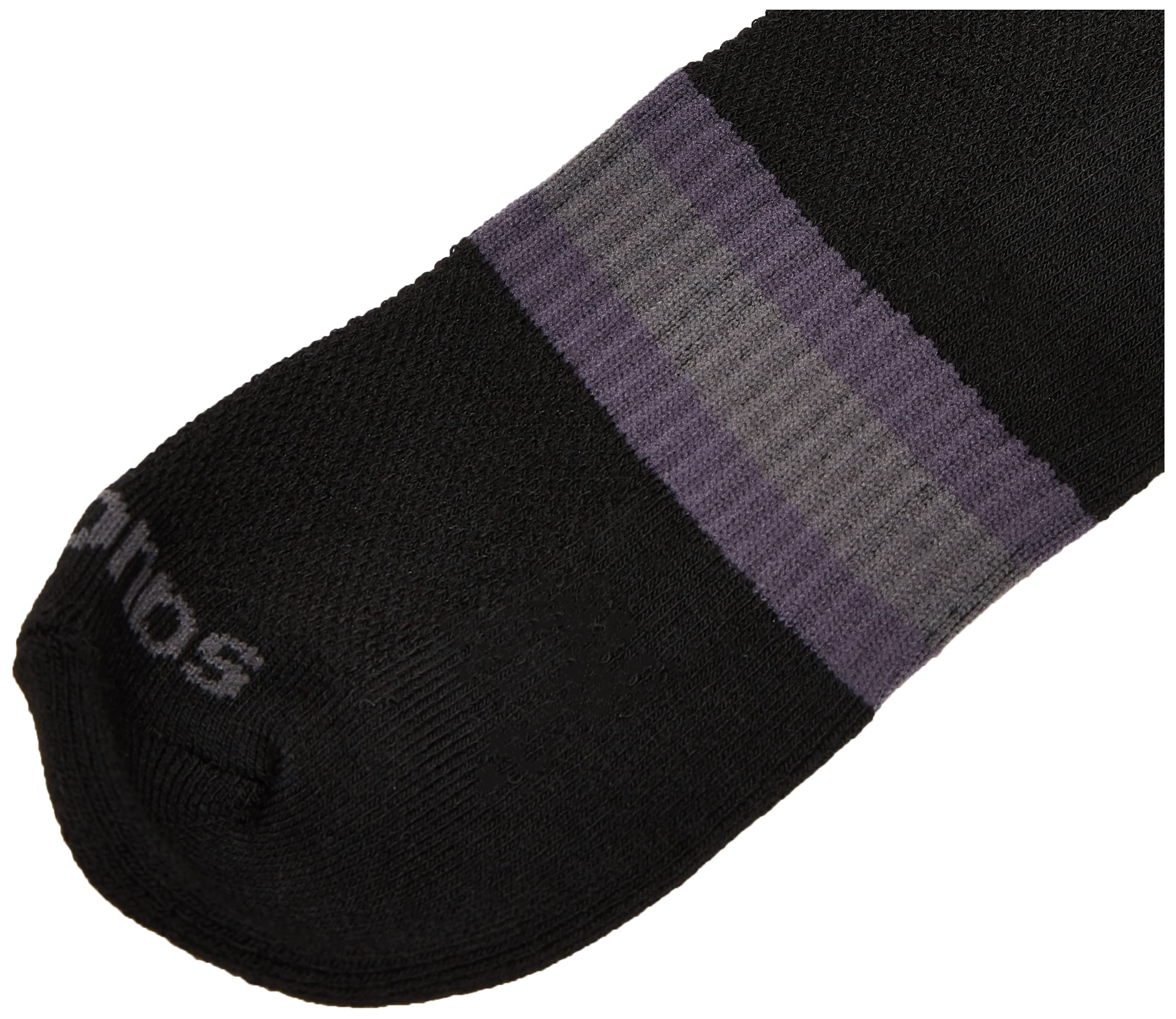 Saucony mens 6 Pairs Arch Stripe Performance No Show athletic socks, Black Grey (6 Pairs), Shoe Size 8-12 US