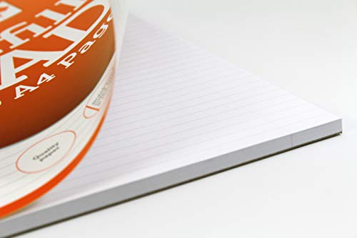 Silvine 160 Page A4 Refill Pad, Side Bound and Punched 4 Holes. Ruled 8mm Feint with Margin. Ref A4SRPFM