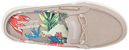Skechers womens On-the-go Flex Canvas Mule Boat Shoe, Taupe, 6 US