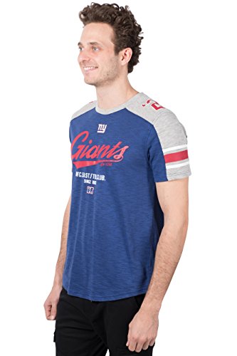 Ultra Game NFL New York Giants Mens Active Crew Neck Jersey Tee Shirt, Team Color, Large