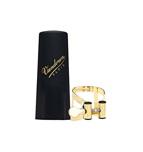 Vandoren LC57DP M/O Ligature and Plastic Cap for Alto Saxophone; Gilded Finish