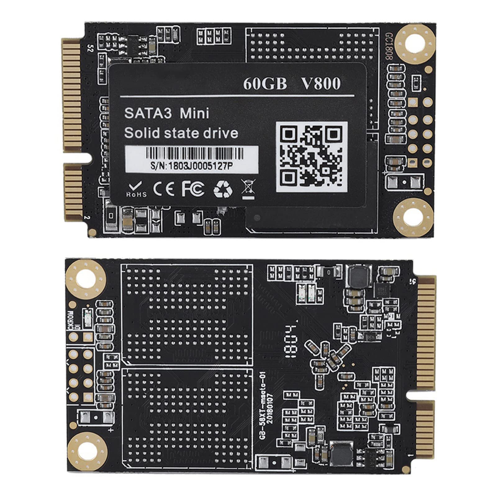 SSD mSATA III 60GB Internal Solid State Drive, High Performance Hard Drive for Desktop Laptop Tablets PC, TLC Multi Level Unit Flash (60G)