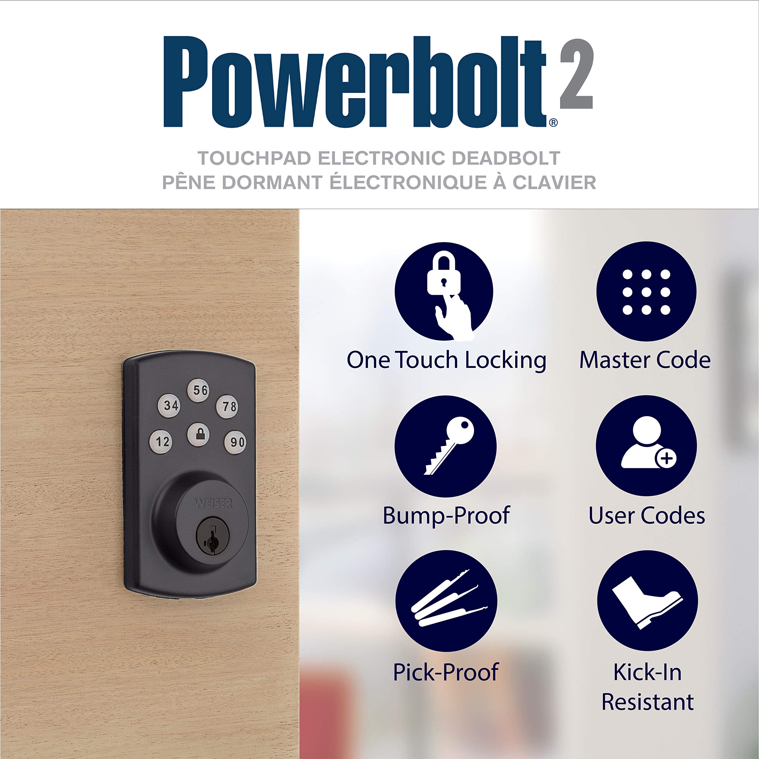 Weiser 9GED14600-101 Powerbolt Electronic Deadbolt
