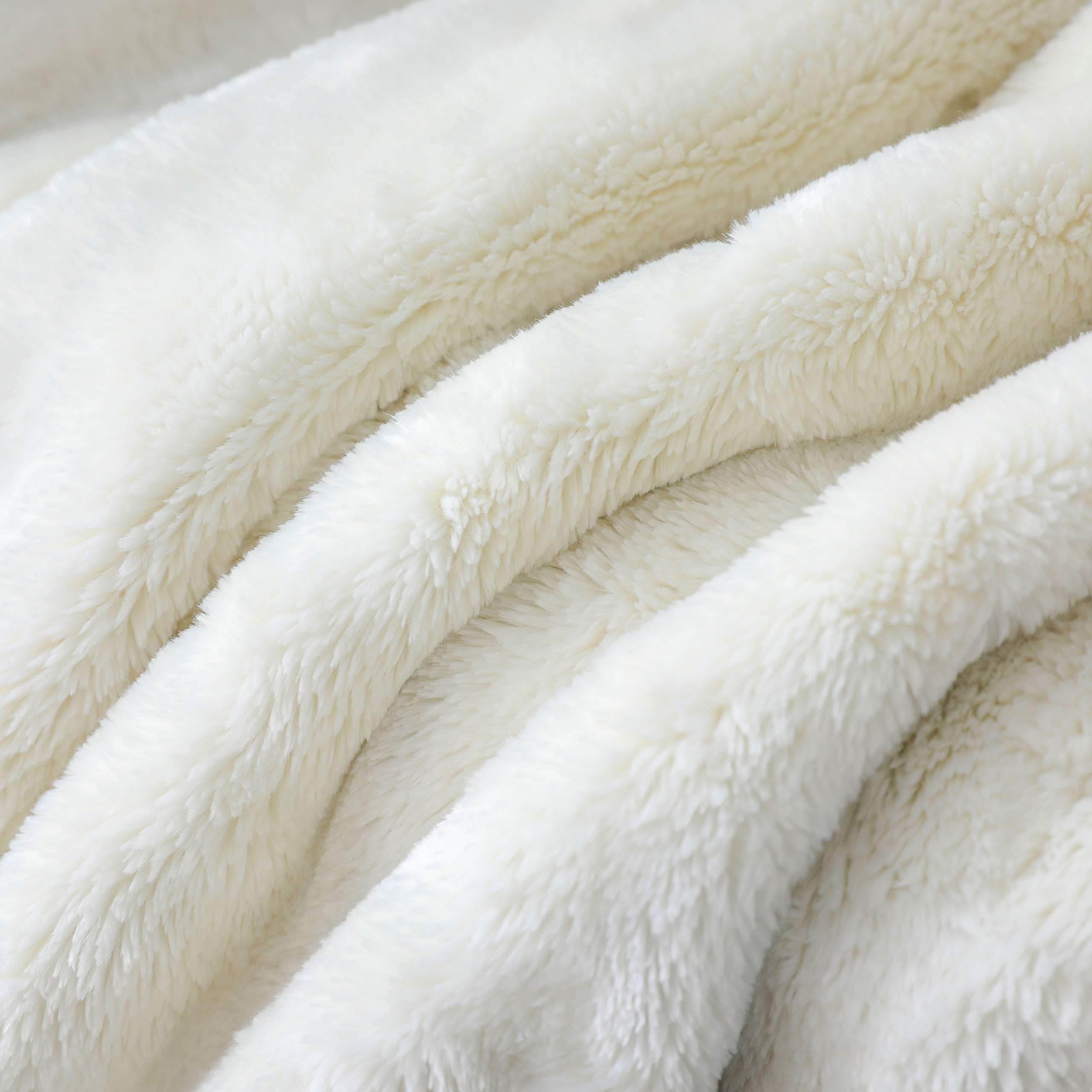 Whale Flotilla 480GSM Fleece Throw Blanket, 50"x70" Extra Large Blankets for Couch, Super Thick Warm for Winter Ultra Soft, Ivory