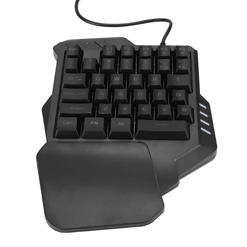 Wendry One-Handed RGB Gaming Keyboard, Professional Ergonomic Rainbow Mechanical Feel Gaming Keypad for PC/MAC/PS4/XBOX ONE Gamer