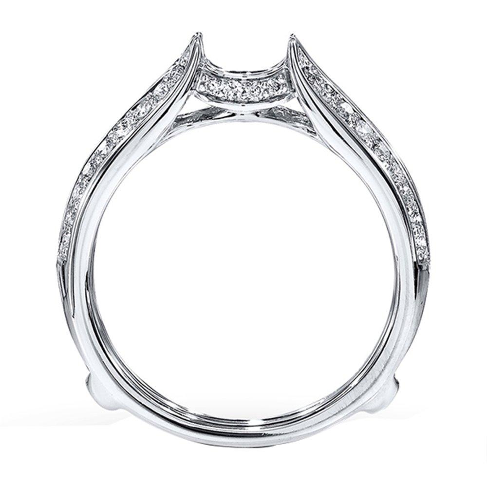 Star Retail 14K White Gold Plated 3/8ct Brilliant Cut Simulated Diamonds Solitaire Enhancer Ring Guard Wrap 7.5