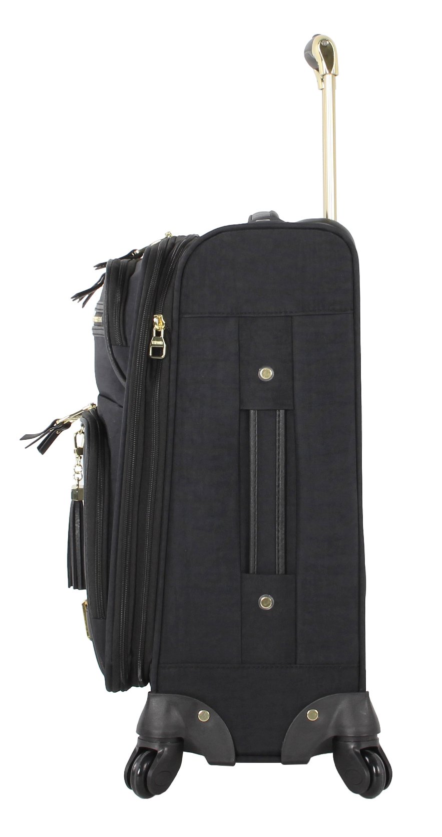 Steve Madden unisex-adult (luggage only) Carry on Bag with Spinner Wheels, Peek-a-boo Black, 20in