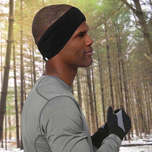 TrailHeads Tempo Running Headband | Ear Protection | Moisture Wicking Headband - Black