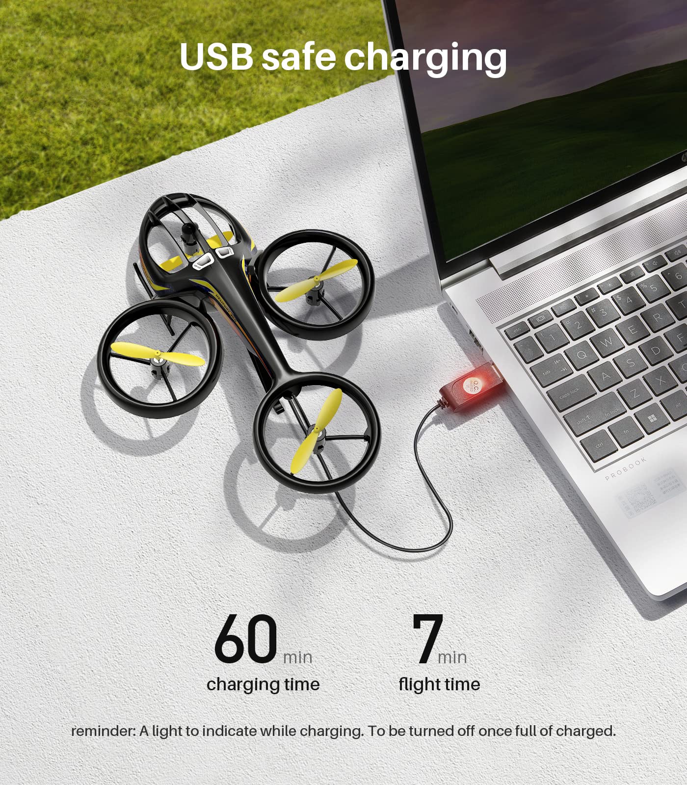 SYMA LED Mini RC Helicopter Drone - Gyro, 4HZ, Indoor Outdoor Micro Toy Gift for Kids & Adults