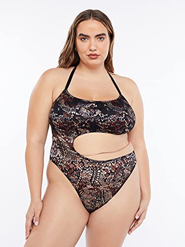 Savage X Fenty, Women's, Cold-Hearted Snake Lace Teddy, Venomous Vixen Snake Lace, M