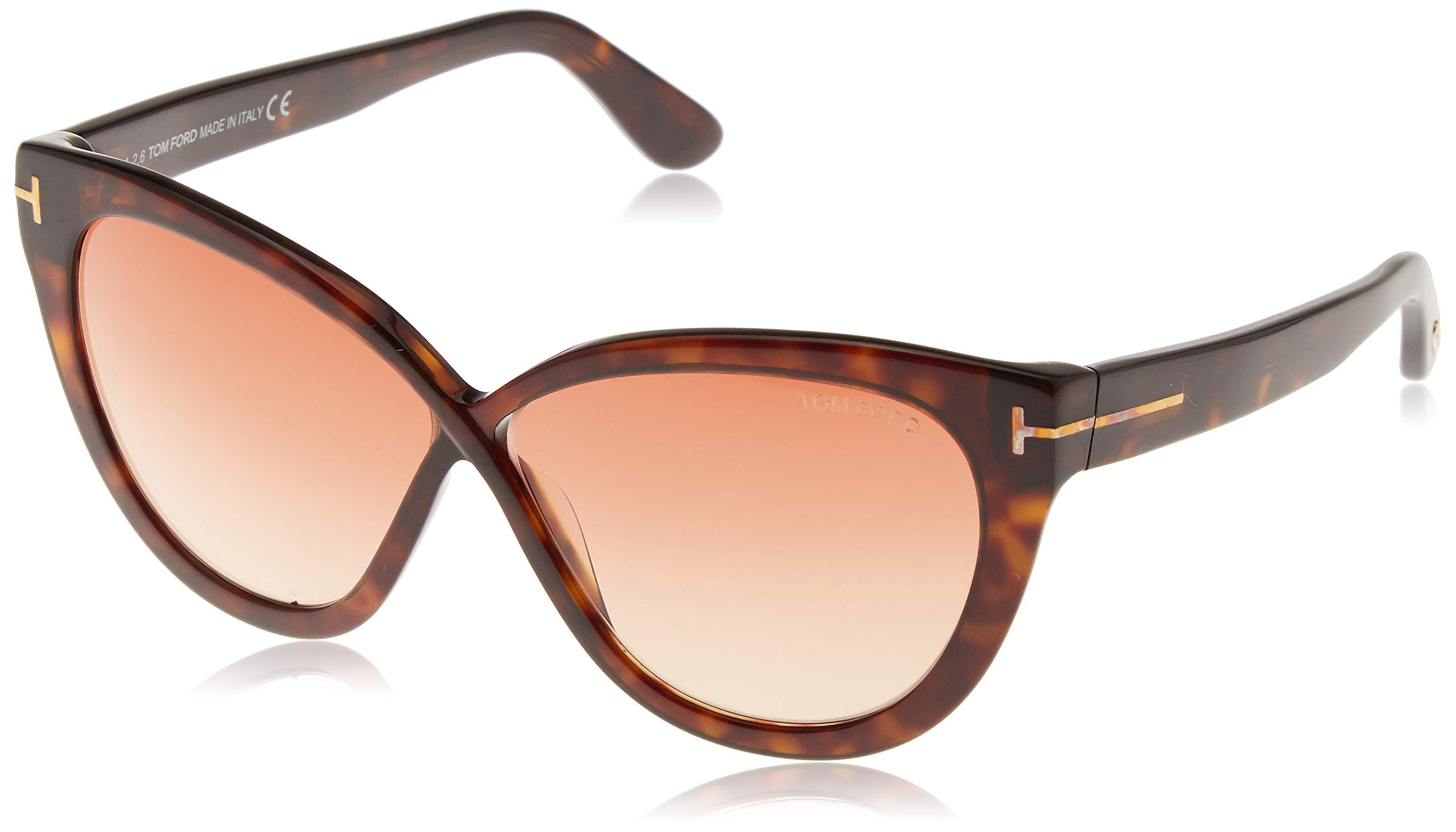 Tom Ford Arabella FT-511 52B Women Havana Brown Crossover T Logo Butterfly Sunglasses