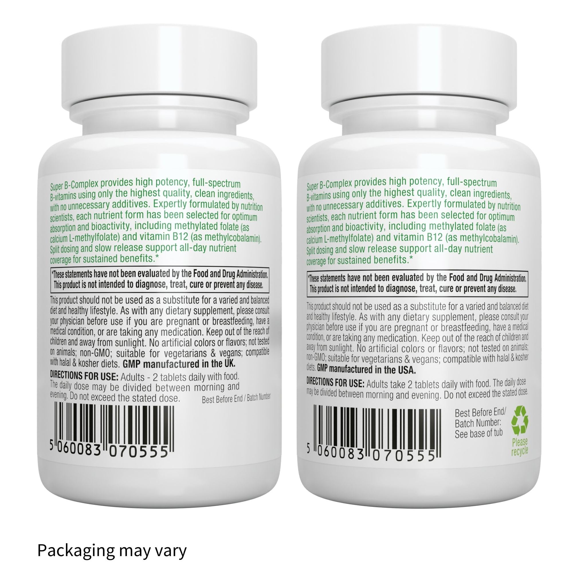 Super B-Complex β Methylated B Vitamins, MTHFR Supplement with Methylfolate & B12 Methylcobalamin, Sustained Release, Clean Label, Vegan, Lab Verified, 60 Small Tablets by Igennus