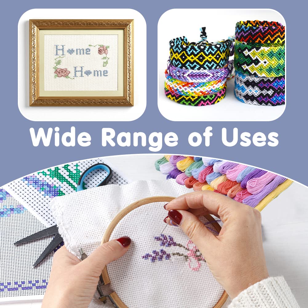 ZXIIXZ Crafts Floss, Cross Stitch Threads, Friendship Bracelets Floss, Cotton Thread Cross-Stitch Thread for Cross Stitching, Embroidery, DIY Bracelets, Friendship Bracelets Floss Craft Projects