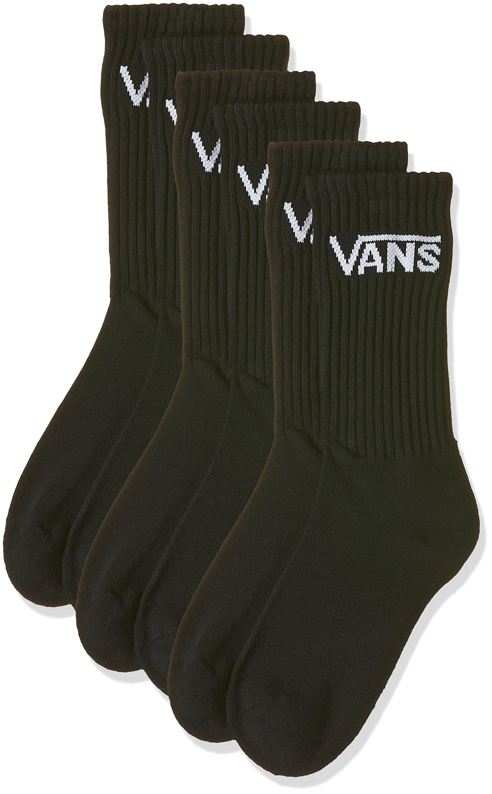 Vans Little Boys' 3 Pack Classic Crew Socks - Black - 1-6