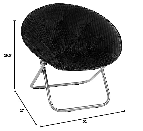Urban Lifestyle Corduroy Saucer Chair, Black