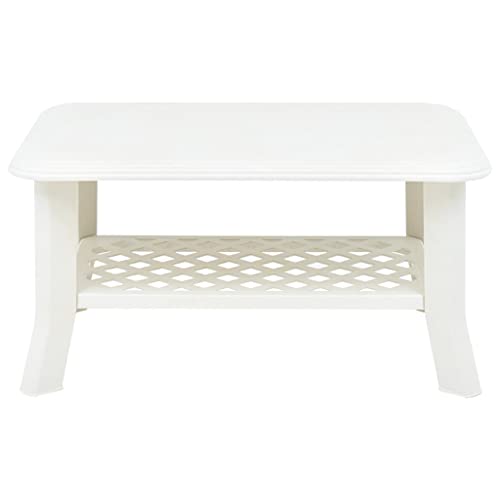 QJBSAVVA Coffee Table White 35.4"x23.6"x18.1" Plastic,Center Table Low Table Folding Table Entrance Table Suitable for Meeting Rooms, Reception Rooms, Offices