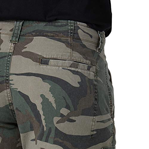 Wrangler Authentics Men's Classic Cargo Stretch Short, Green Camo, 38