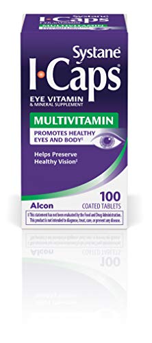 Systane ICaps Eye Vitamin & Mineral Supplement, Multivitamin Formula, 100 Coated Tablets (Packaging may vary)