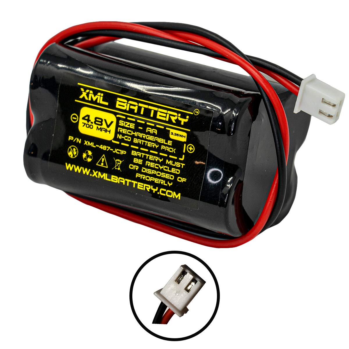 XML Battery (10 Pack BL93NC487 4.8v 700mAh Ni-CD Rechargeable Battery Pack Replacement for Exit Sign Emergency Light