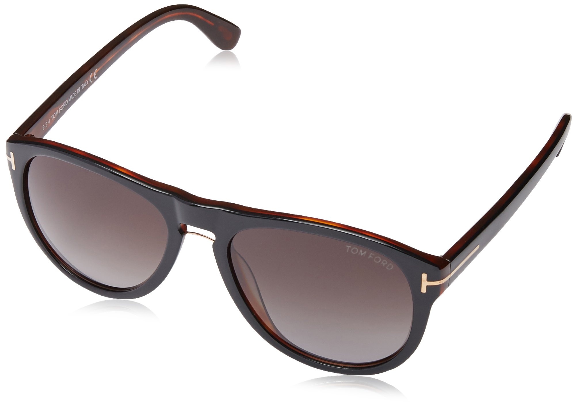 Tom Ford FT0347 Kurt Oval Sunglasses TF347 01V Black/Havana