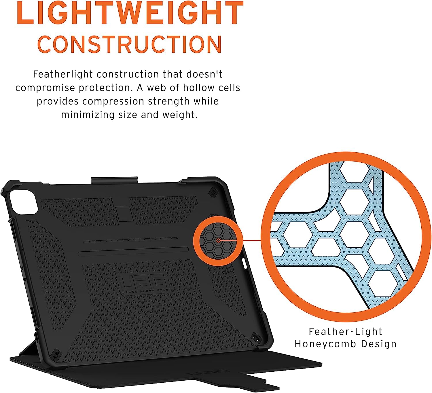 UAG iPad Pro 12.9" (6th Gen 2022, 5th Gen 2021) Case Black Metropolis SE Rugged Smooth Exterior Material Heavy Duty Folio Stand Protective Cover, by URBAN ARMOR GEAR